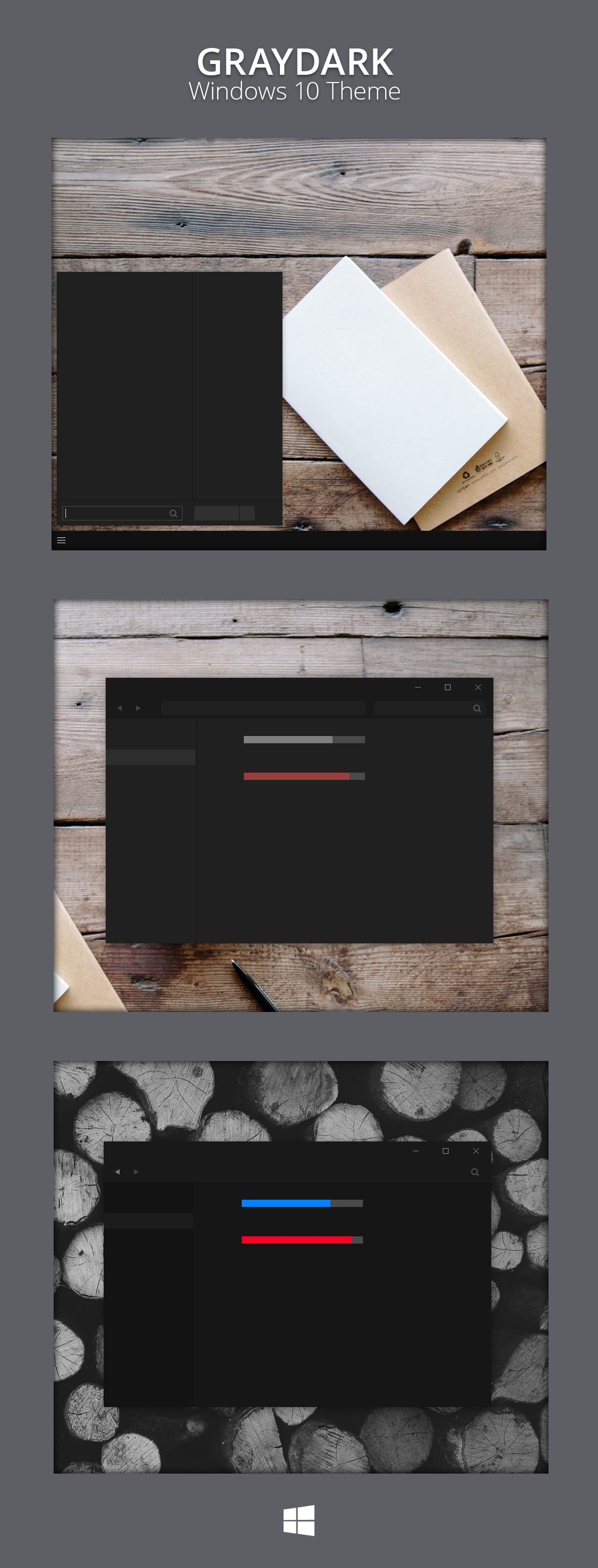 Gray Dark for Windows 10 - Enable Windows Theme Customization
