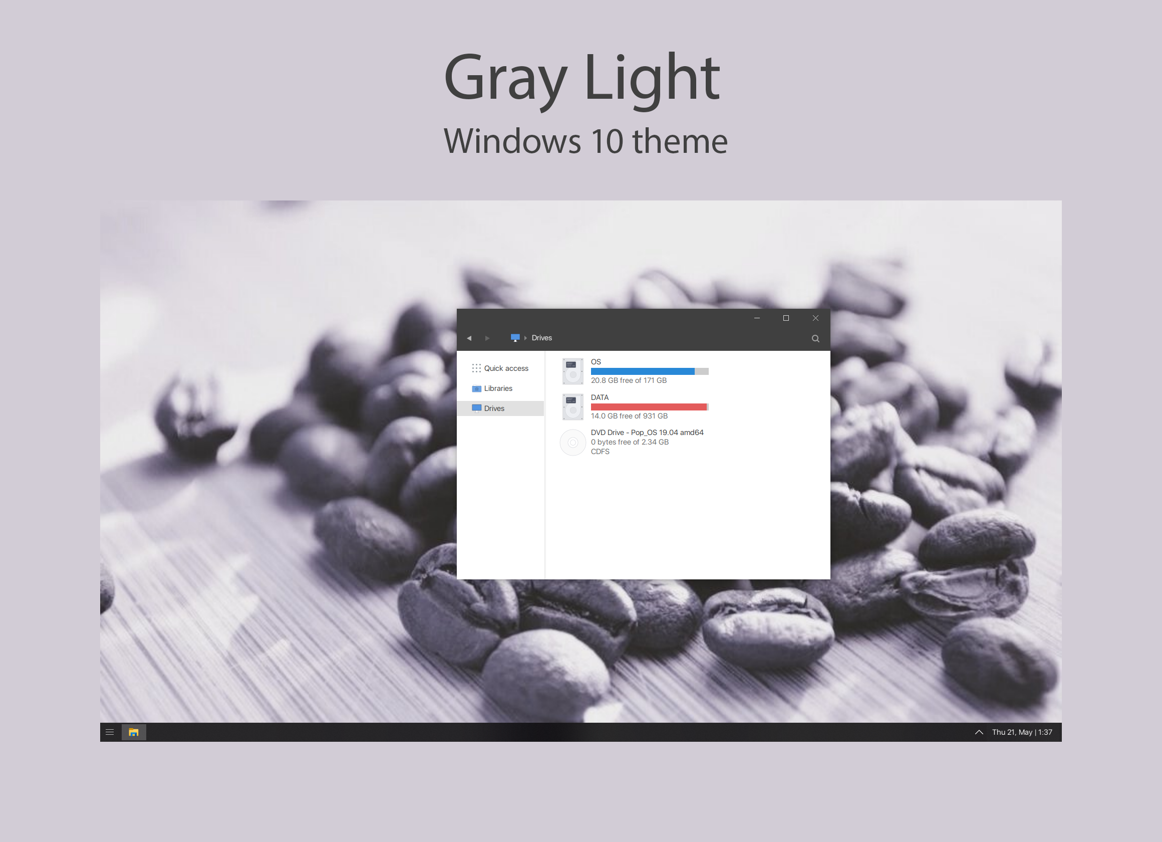 Gray Light for Windows 10 - Enable Windows Theme Customization
