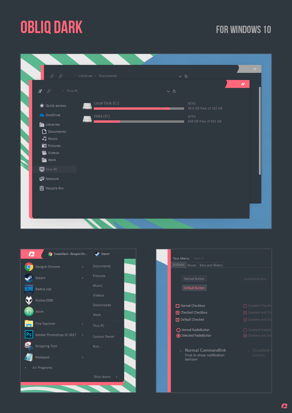 OBLIQ DARK for Windows 10 - Enable Windows Theme Customization