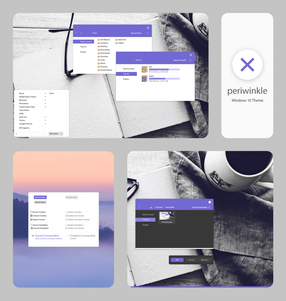 Periwinkle for Windows 10 - Enable Windows Theme Customization