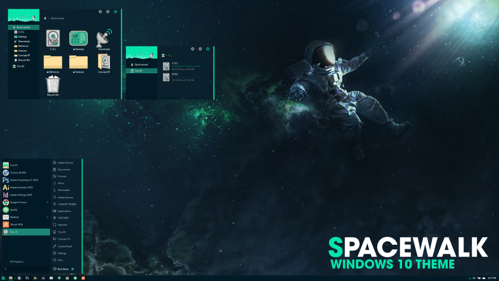 Space Walk for Windows 10 - Enable Windows Theme Customization