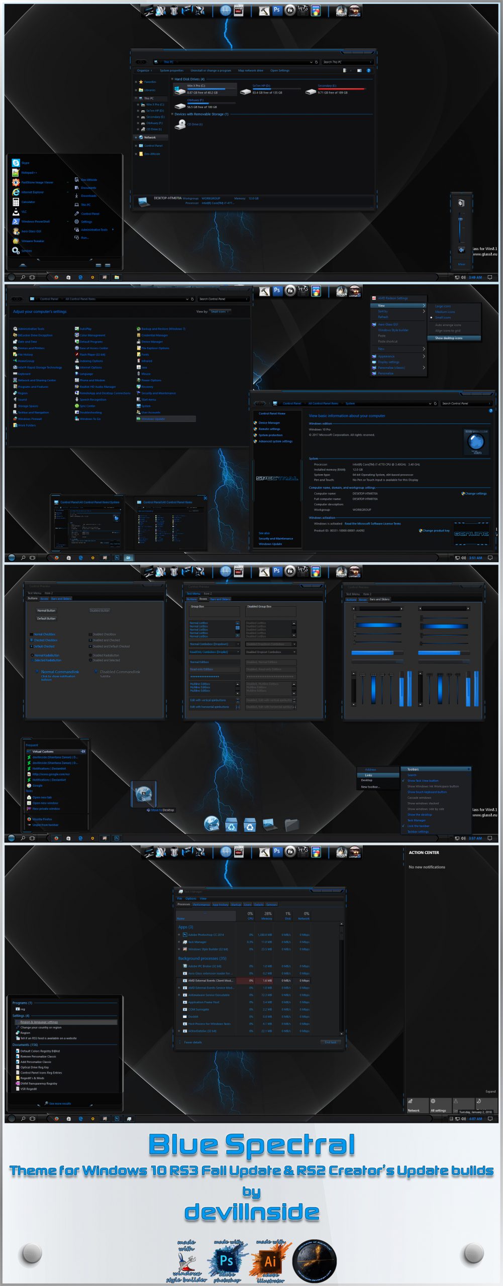 Blue Spectral for Windows 10 - Enable Windows Theme Customization