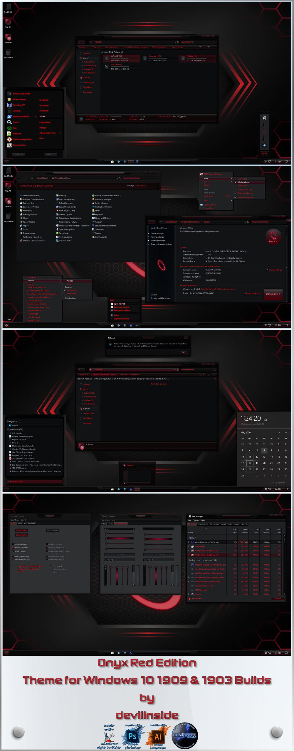 Onyx Red Edition for Windows 10 - Enable Windows Theme Customization