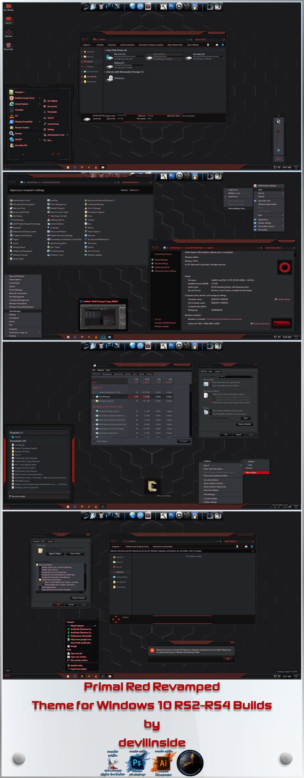 Primal Red Revamped for Windows 10 - Enable Windows Theme Customization