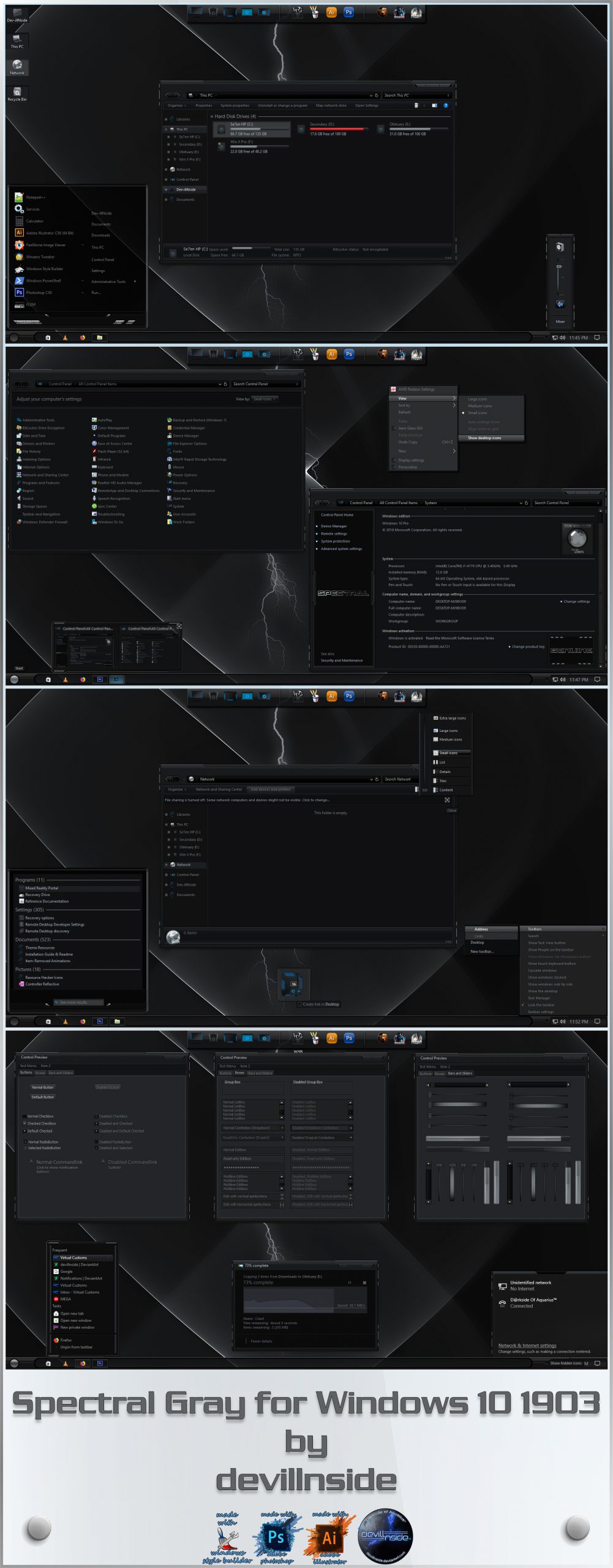 Spectral Gray for Windows 10 - Enable Windows Theme Customization