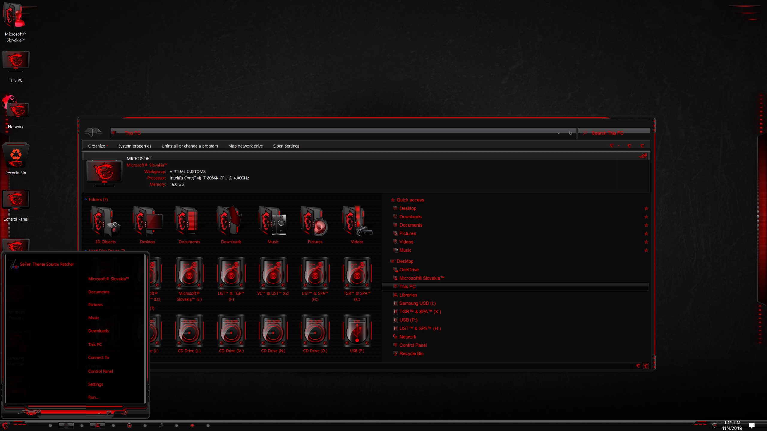 ASUS Red for Windows 10 - Enable Windows Theme Customization