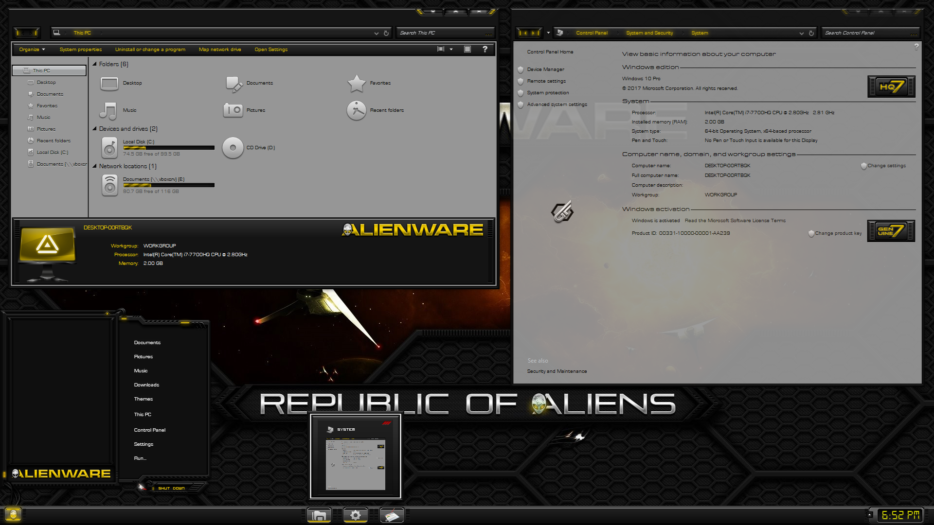 Alienware HQ Gold for Windows 10 - Enable Windows Theme Customization