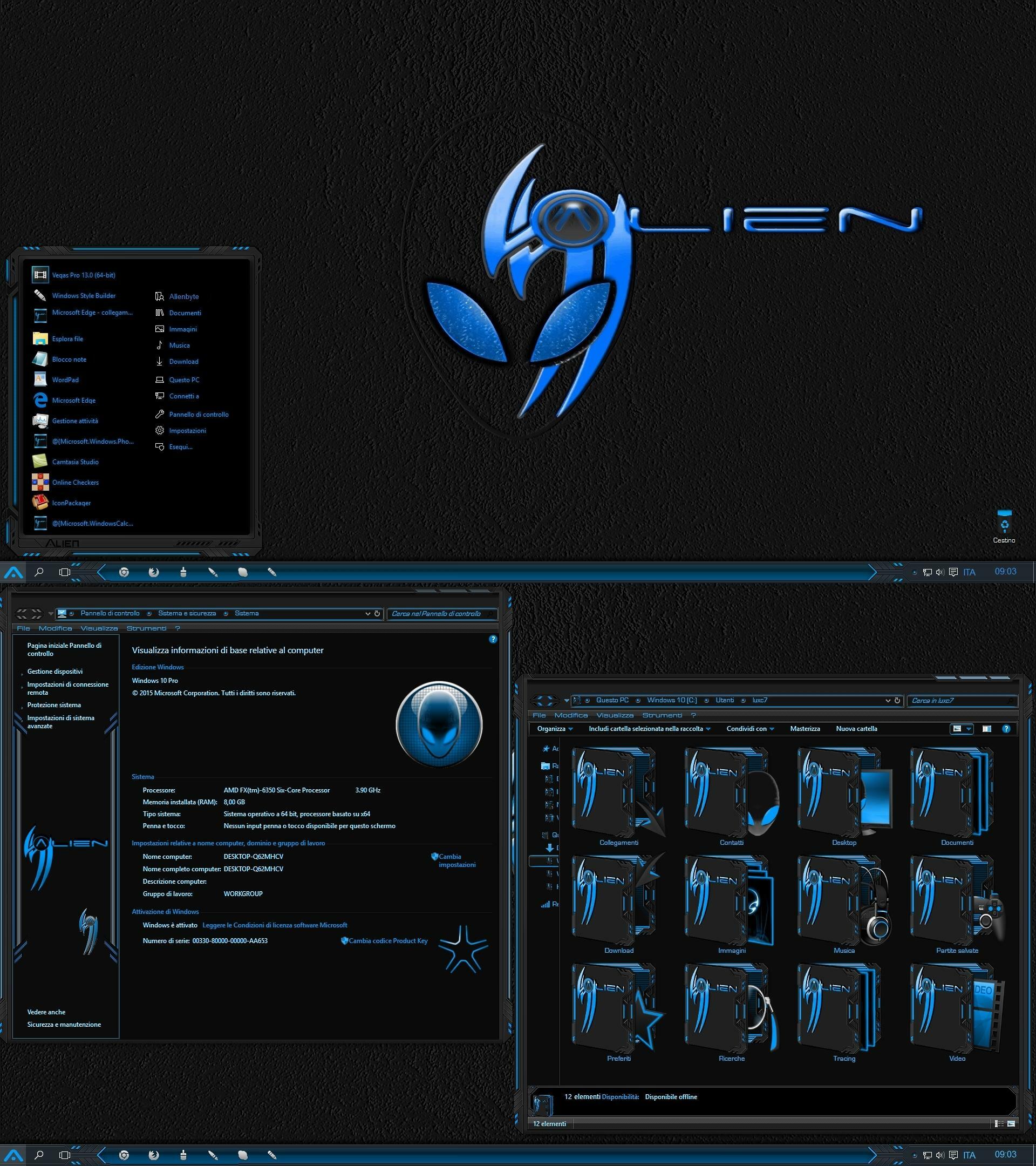Alien Return Azure for Windows 10 - Enable Windows Theme Customization