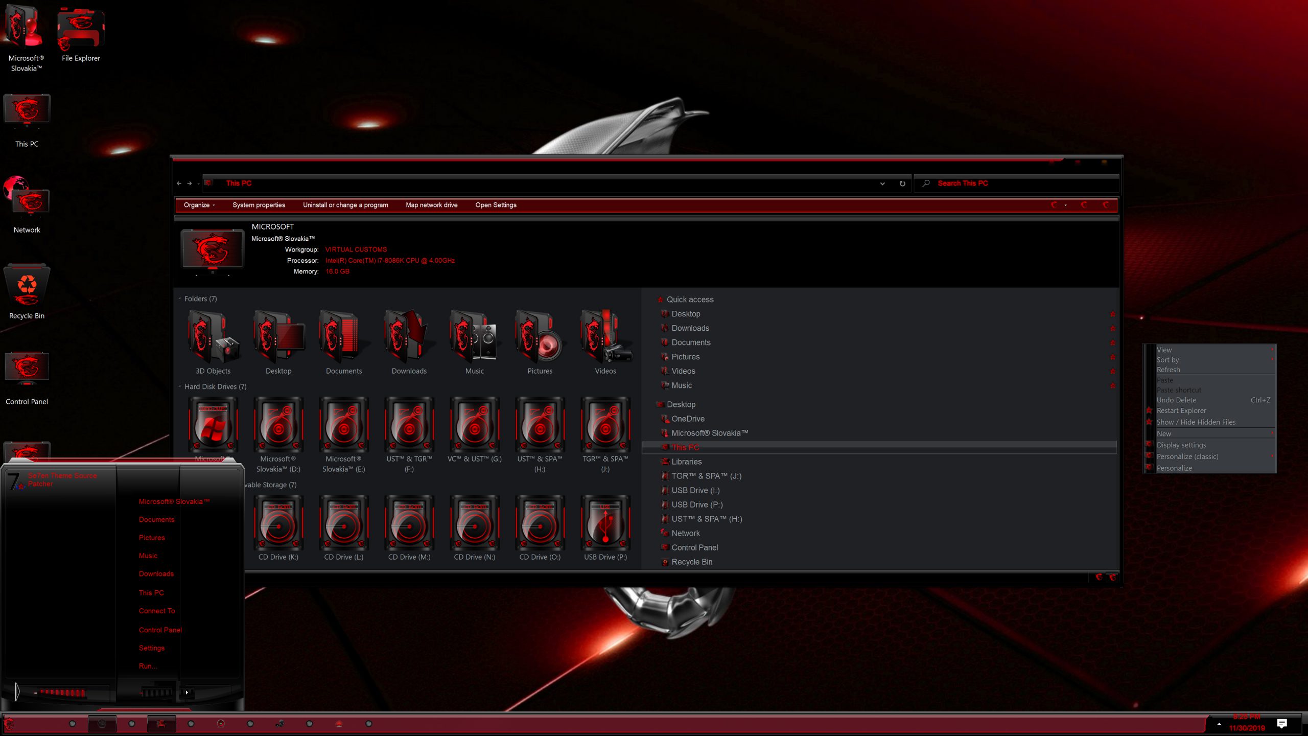 Hardwired Red for Windows 10 - Enable Windows Theme Customization