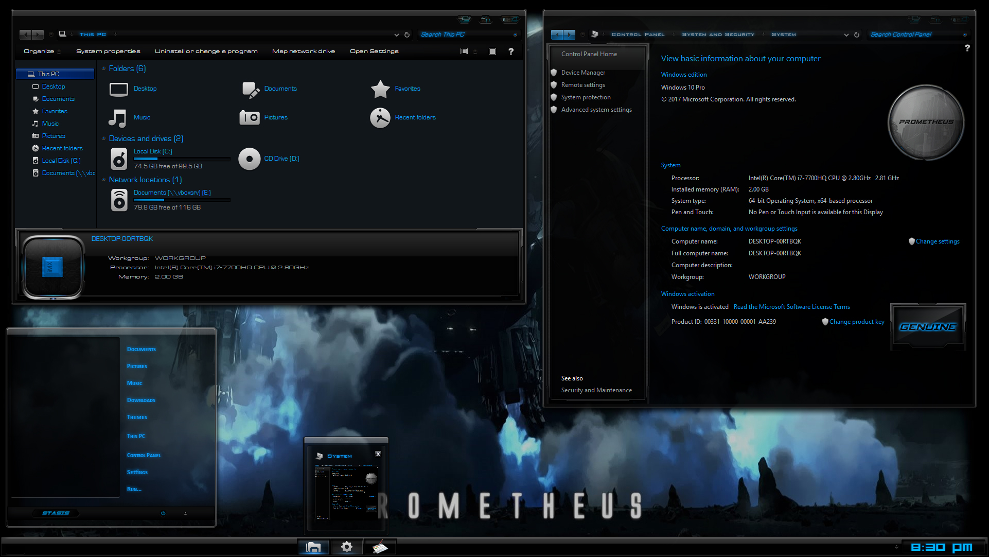 Prometheus for Windows 10 - Enable Windows Theme Customization