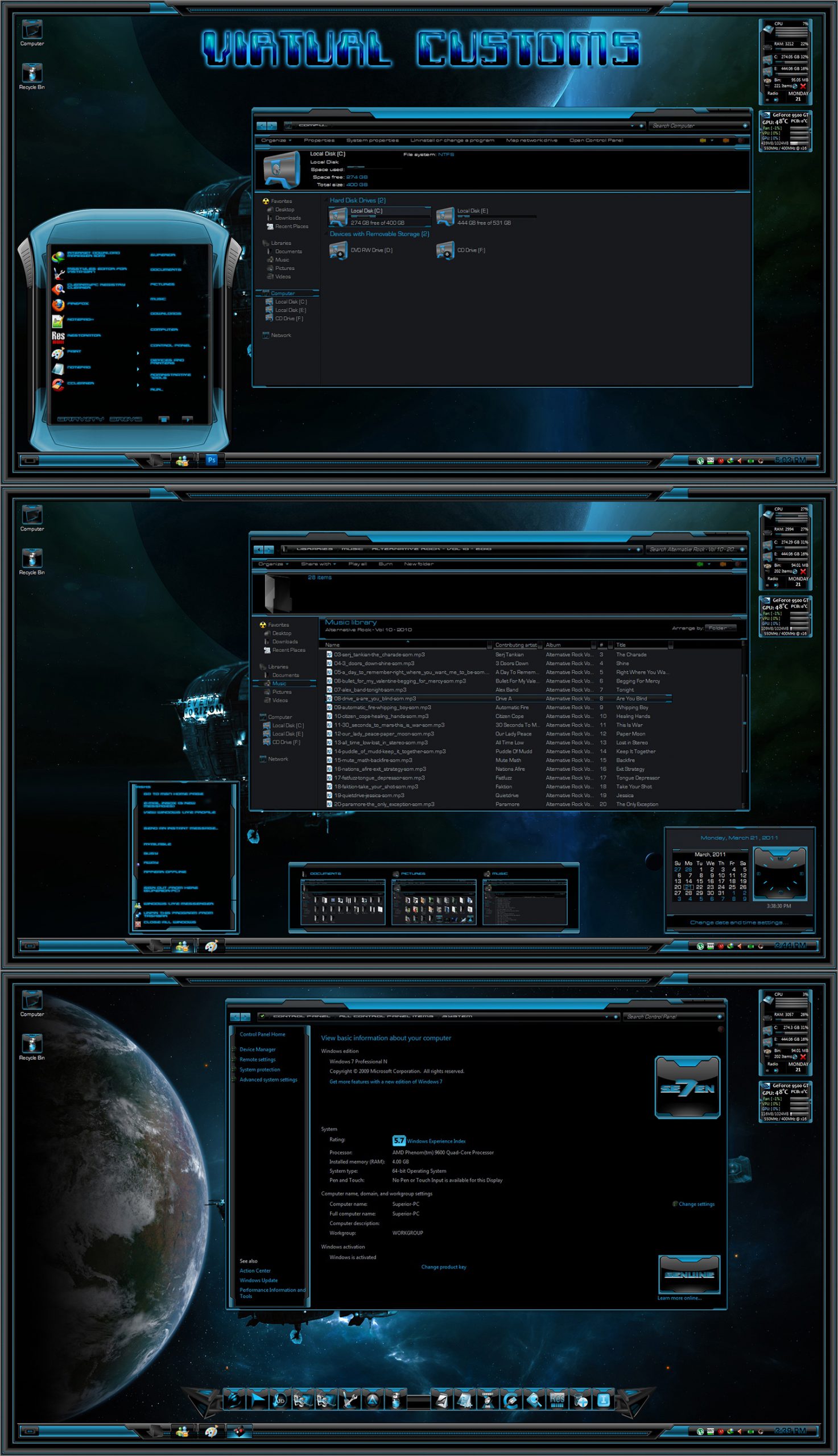 Event Horizon Blue for Windows 10 - Enable Windows Theme Customization