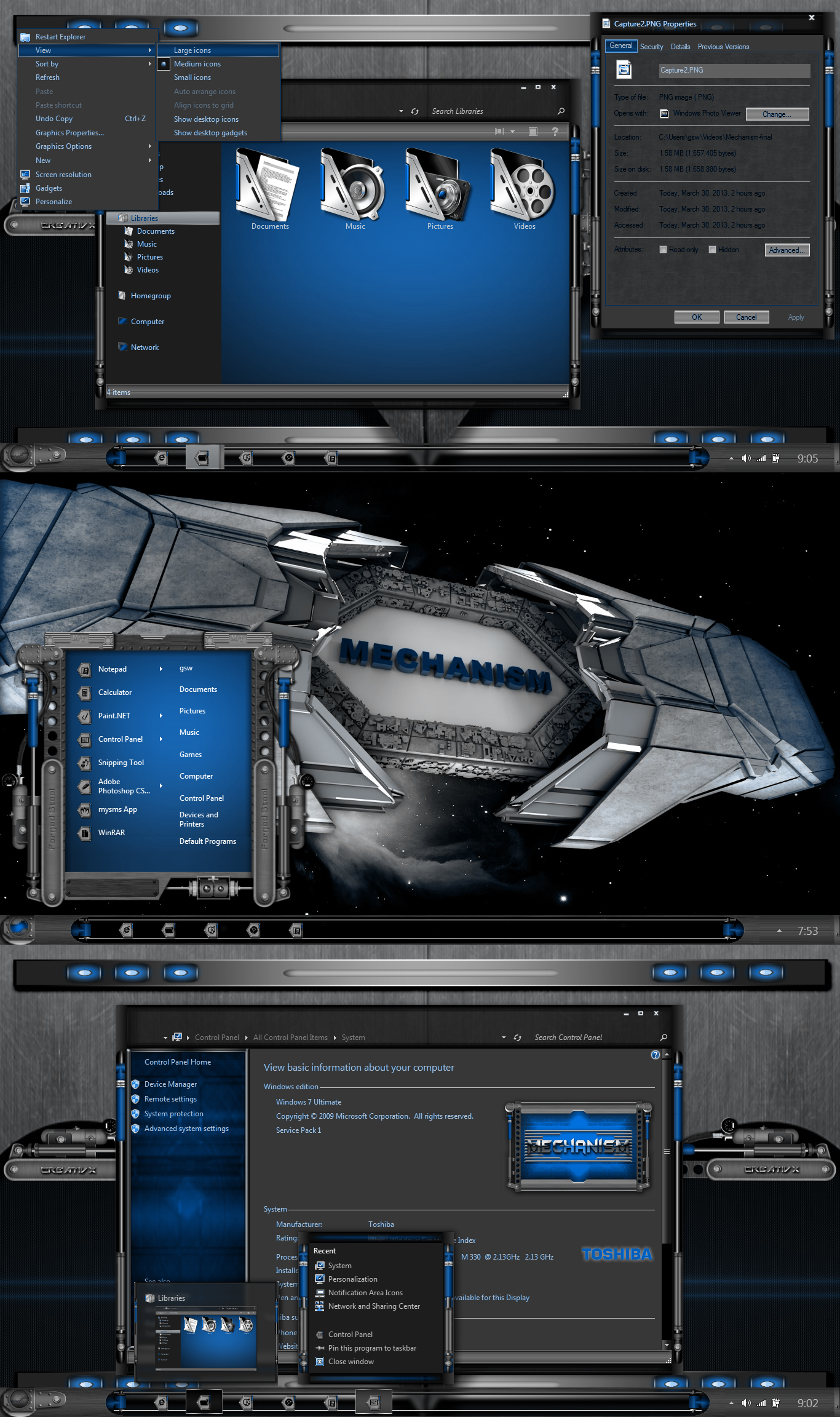 Mechanism Blue for Windows 10 - Enable Windows Theme Customization
