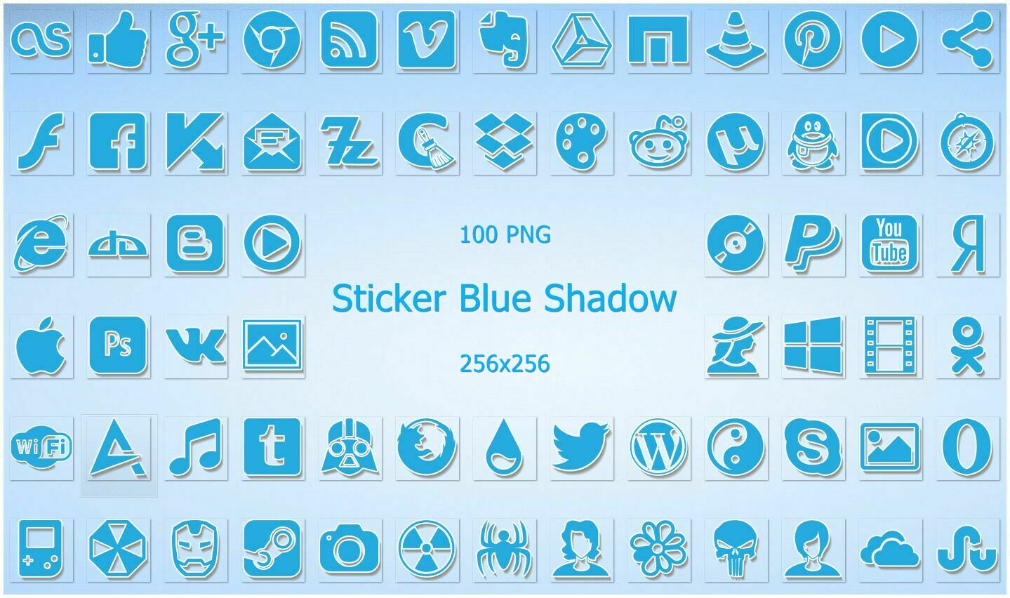 Sticker Blue Shadow Icon – Enable Windows Theme Customization