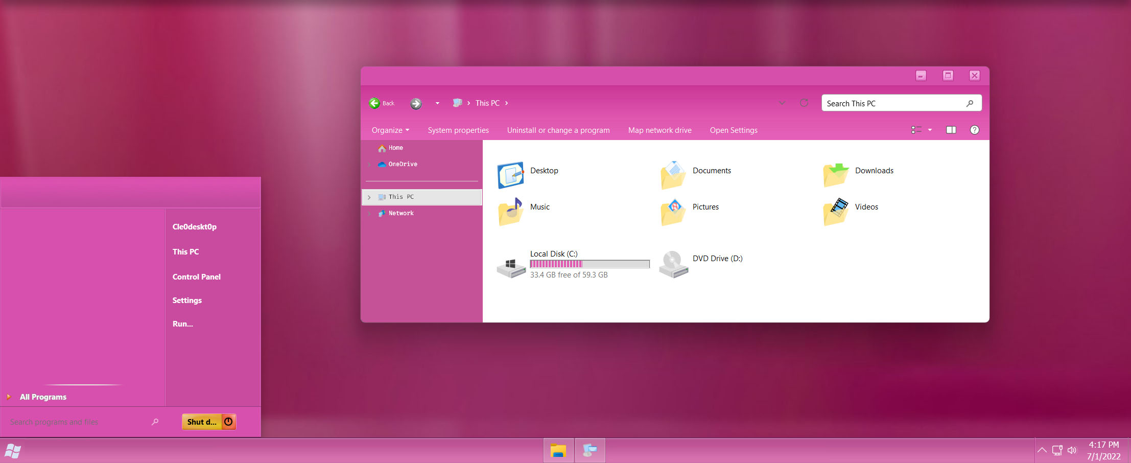 Longhorn Pink V2 Theme For Windows 11 Enable Windows Theme Customization
