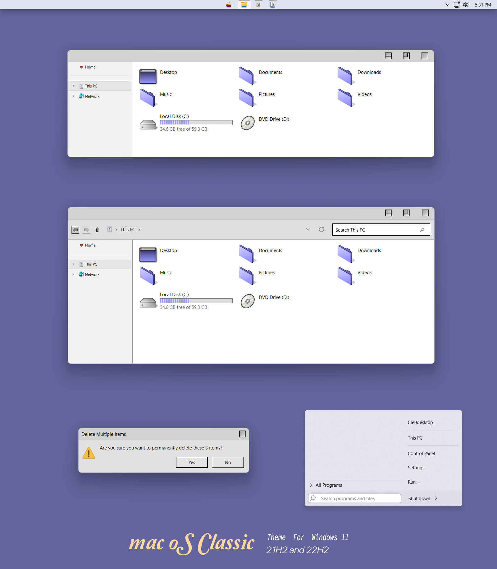 Mac oS Classic Minimal Theme for Windows 11 – Enable Windows Theme ...