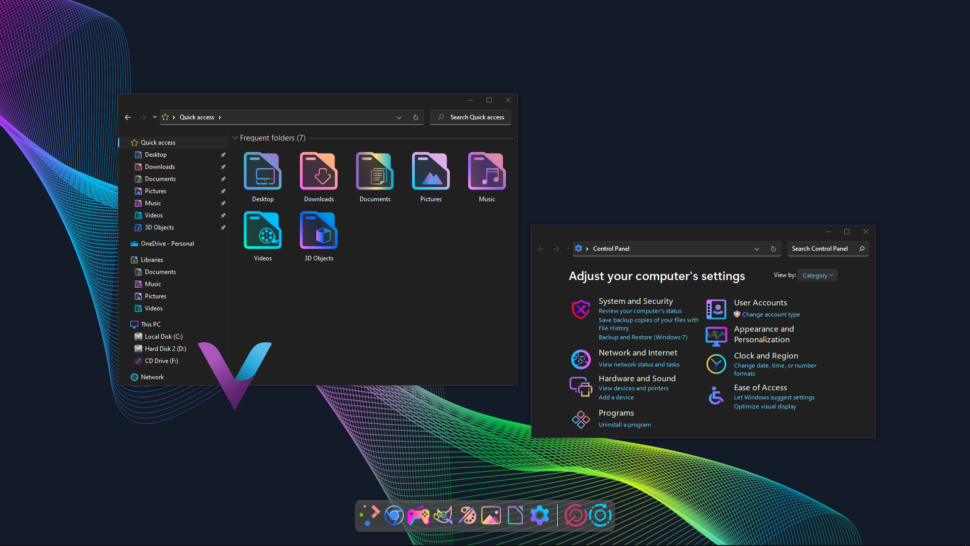 Vivid Dark Icons Theme – Enable Windows Theme Customization