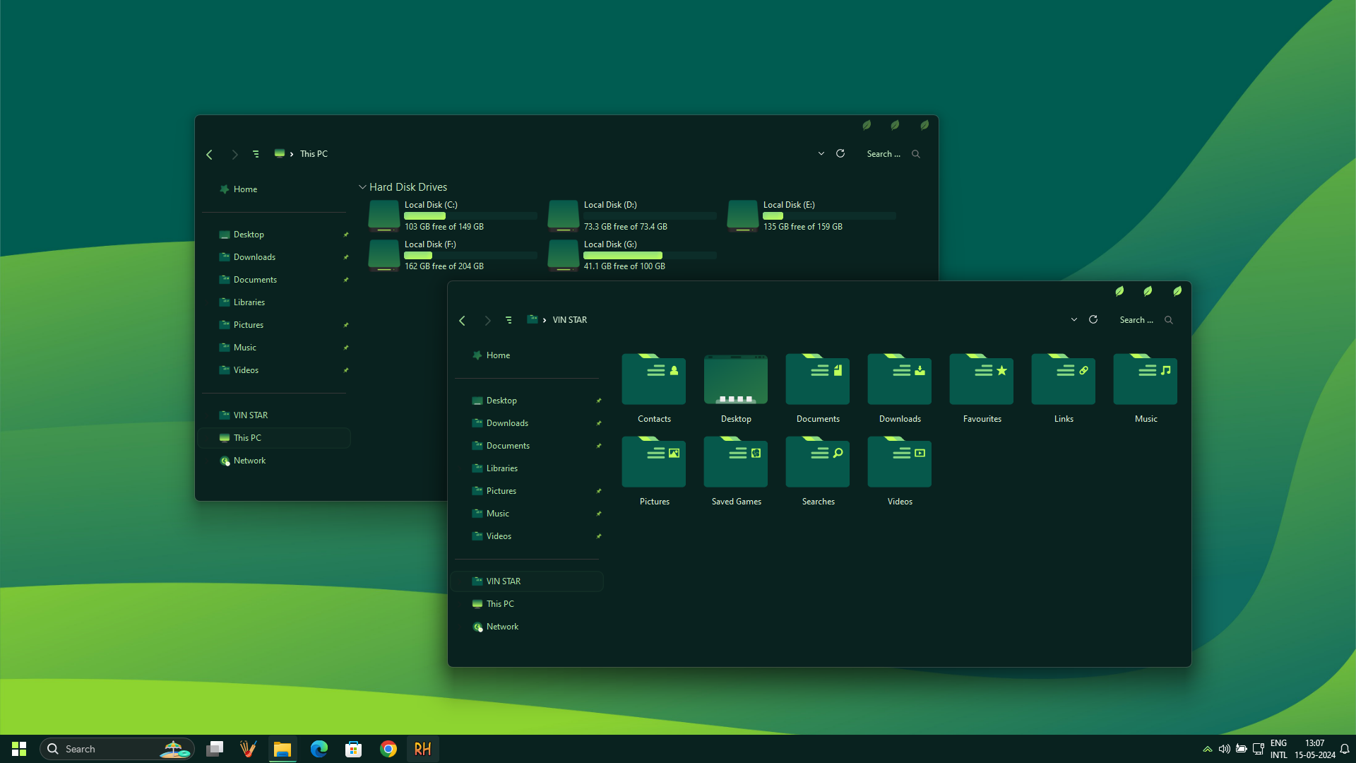 Green-fold Solid IconPack 7TSP – Enable Windows Theme Customization