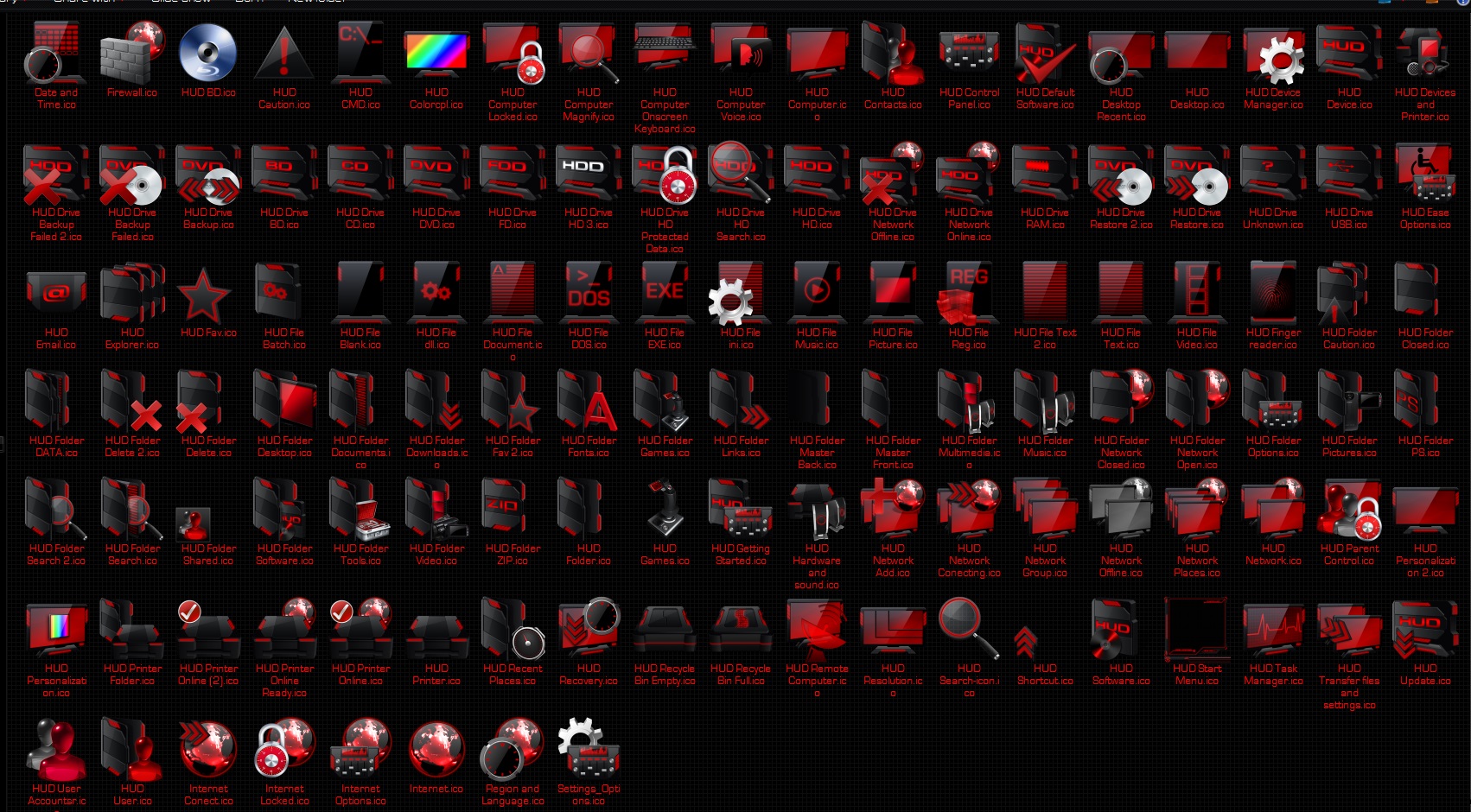 HUD Apocalypse IconPack 7TSP – Enable Windows Theme Customization