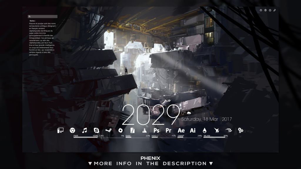 Phenix-Rainmeter Skin Version 1.2 for Rainmeter - Enable Windows Theme Customization