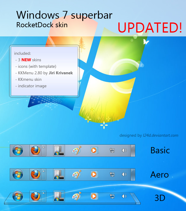 Windows 7 Superbar for Rocketdock – Enable Windows Theme Customization