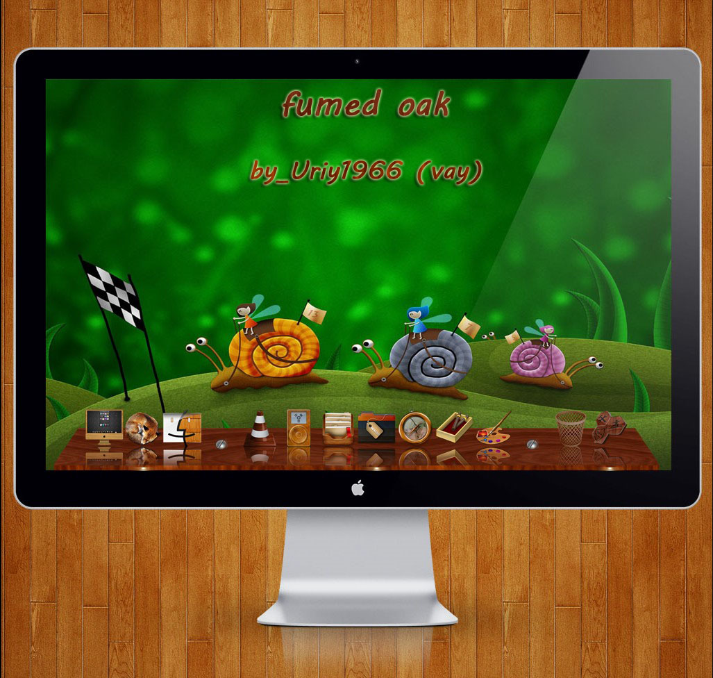 fumed oak for ObjectDock - Enable Windows Theme Customization