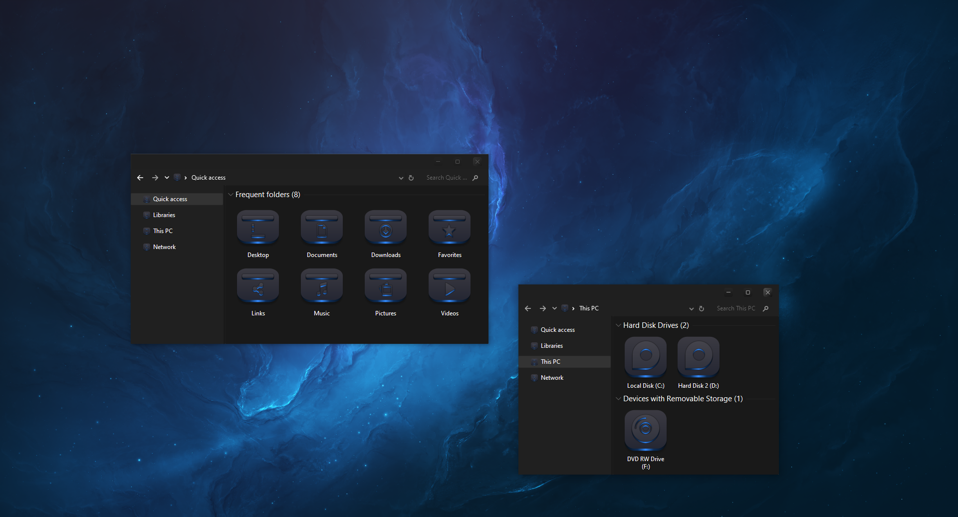 Cybernetic-Blue IconPack 7TSP – Enable Windows Theme Customization