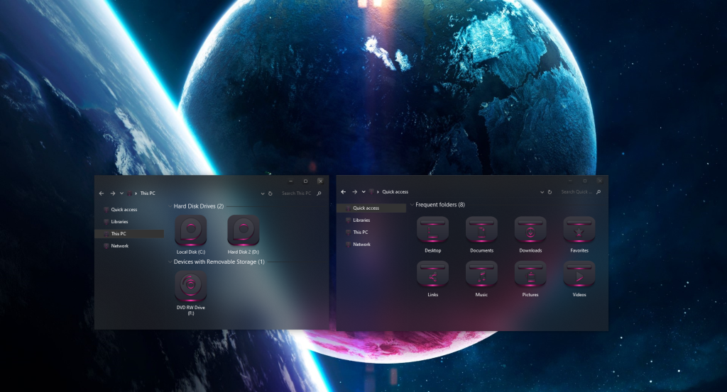 Cybernetic-Pink IconPack 7TSP - Enable Windows Theme Customization