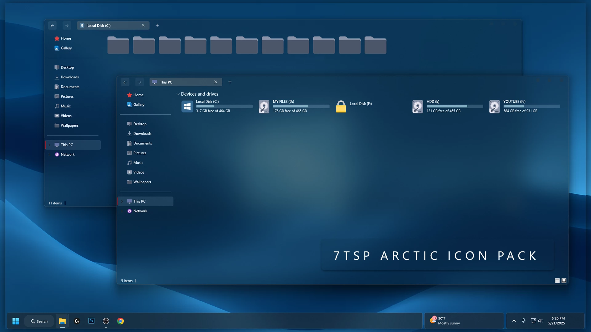 Arctic IconPack 7TSP - Enable Windows Theme Customization