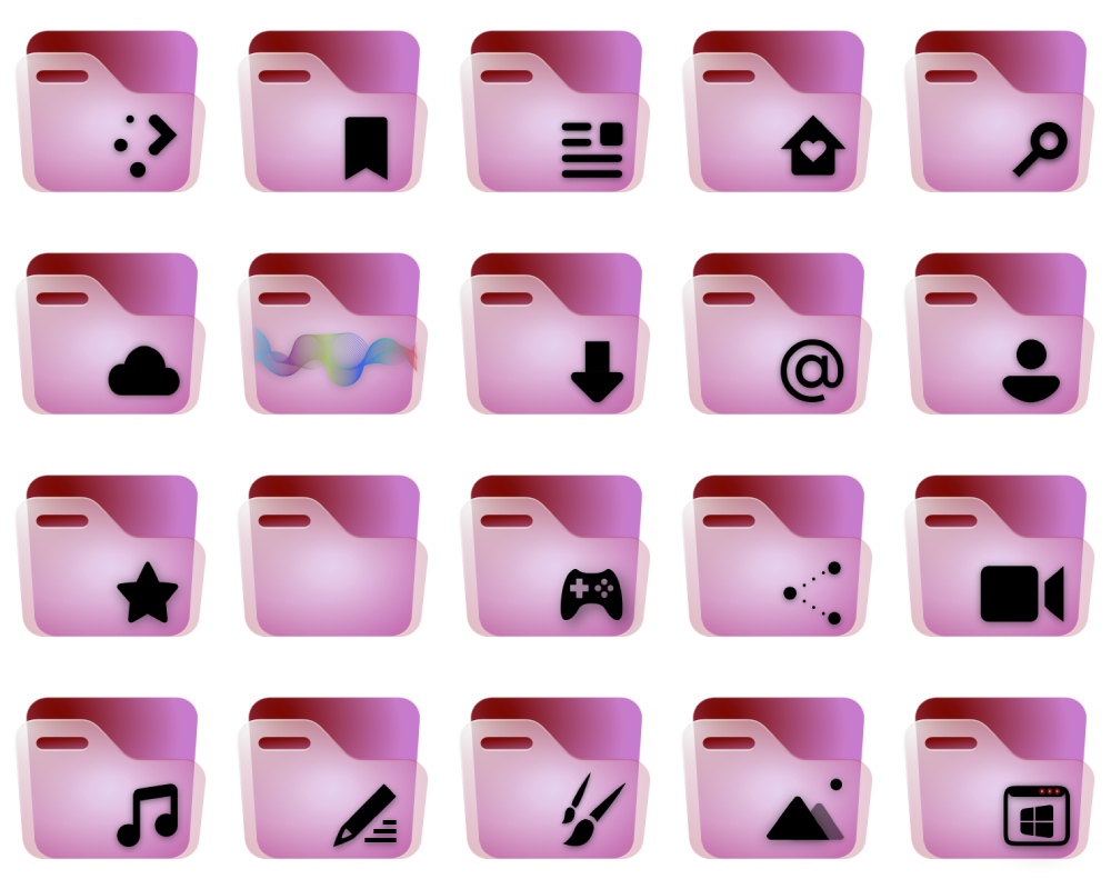 GLSS Pink IconPack 7TSP - Enable Windows Theme Customization