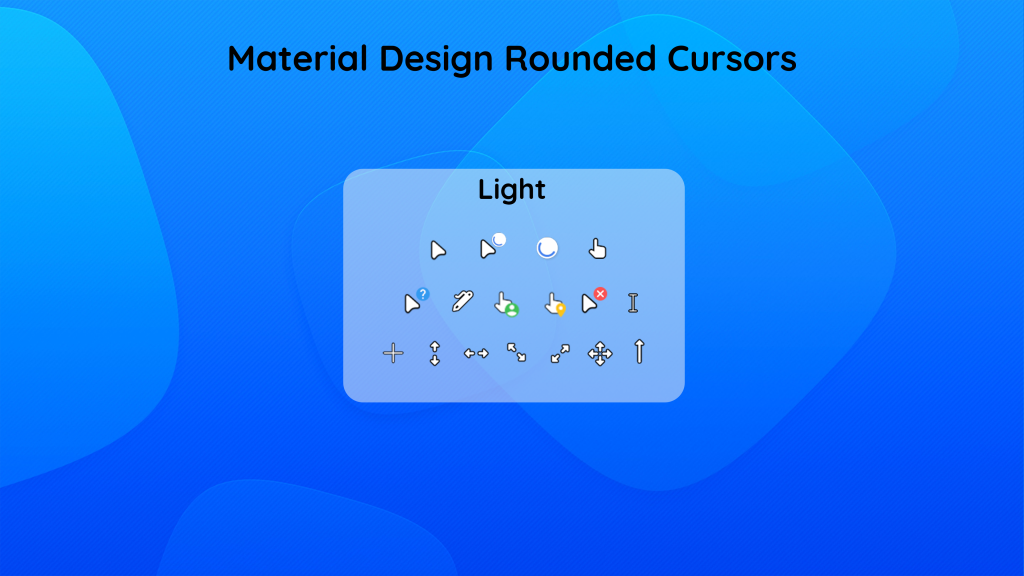Material Design Rounded Light Cursor Pack - Enable Windows Theme Customization