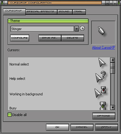 Stinger for CursorFX - Enable Windows Theme Customization
