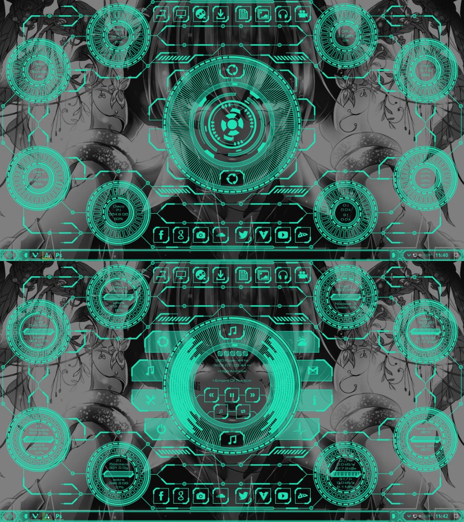 X Droid (Animated) for Rainmeter - Enable Windows Theme Customization